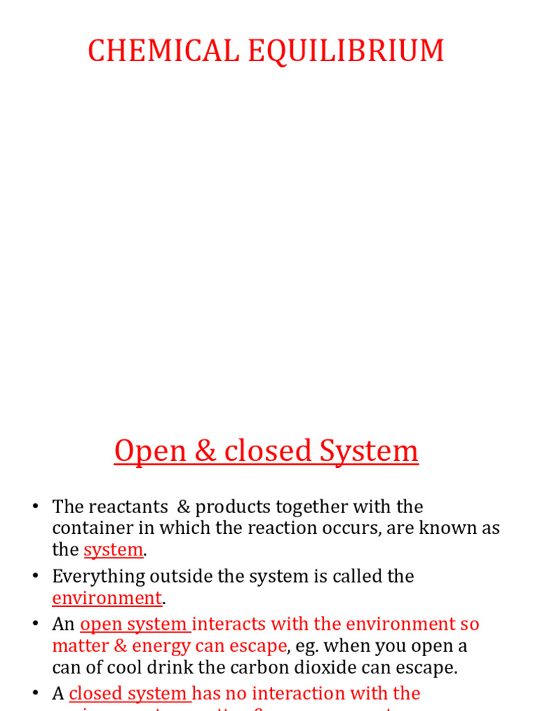 Chemical Equilibrium Notes | PDF