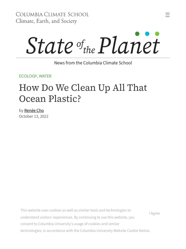 How Do We Clean Up All That Ocean Plastic - State of The Planet | PDF