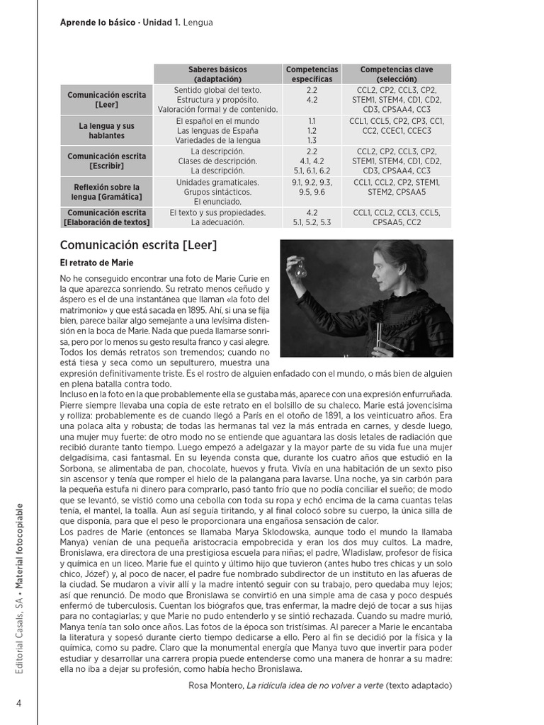 Aprende Lo Basico Unidad 1 Lengua 3480466 | PDF | Palabra | Lengua española