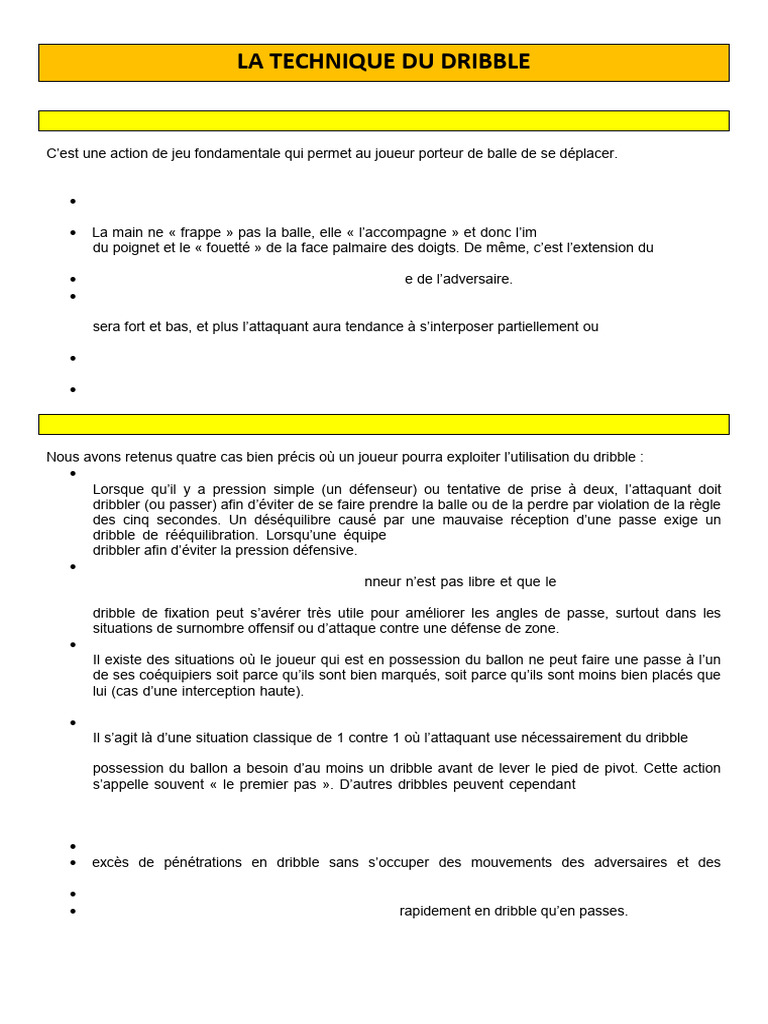 La Technique Du Dribble | PDF