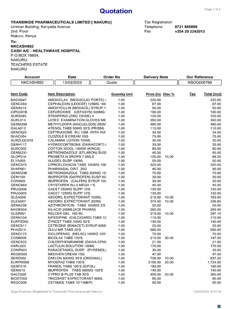 Sales Order Quotation_HEALTHWAVE | PDF