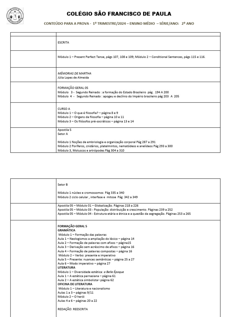 2M Bilhete Prova 1 Tri 24 Horário Novo | PDF