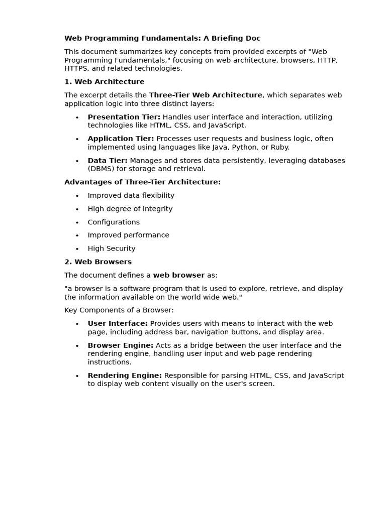 Web Programming Fundamentals - Concepts | PDF Web Programming Fundamentals - Concepts | PDF