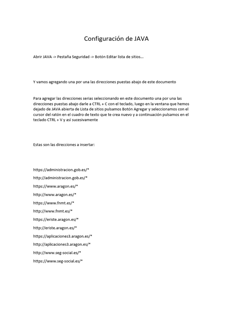 Configuración de JAVA | PDF