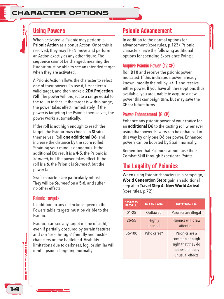 5PH Using Psyonic Powers | PDF