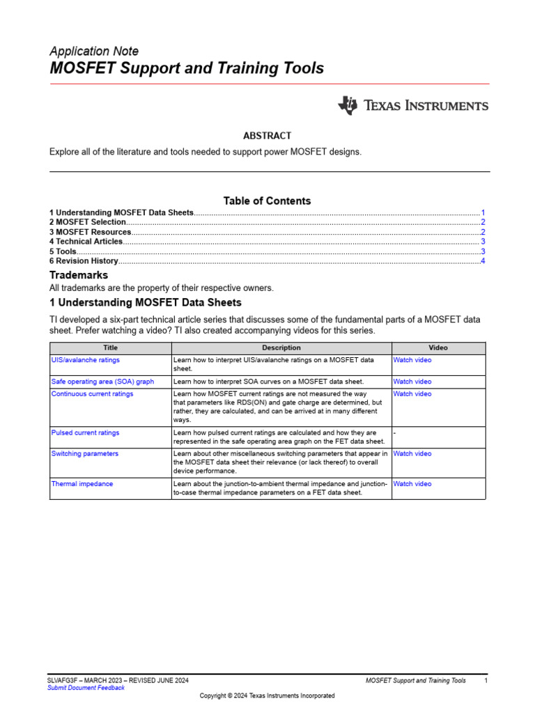 Mosfet Support and Training Tools | PDF