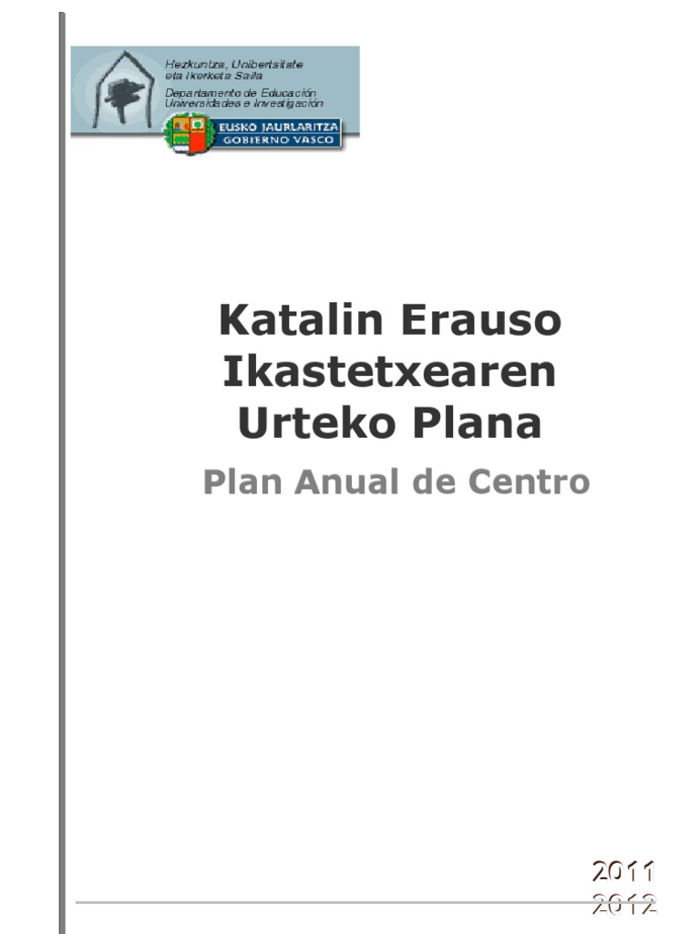 Iup 2011-2012 Katalin Erauso | PDF | Conocimiento | Educación primaria