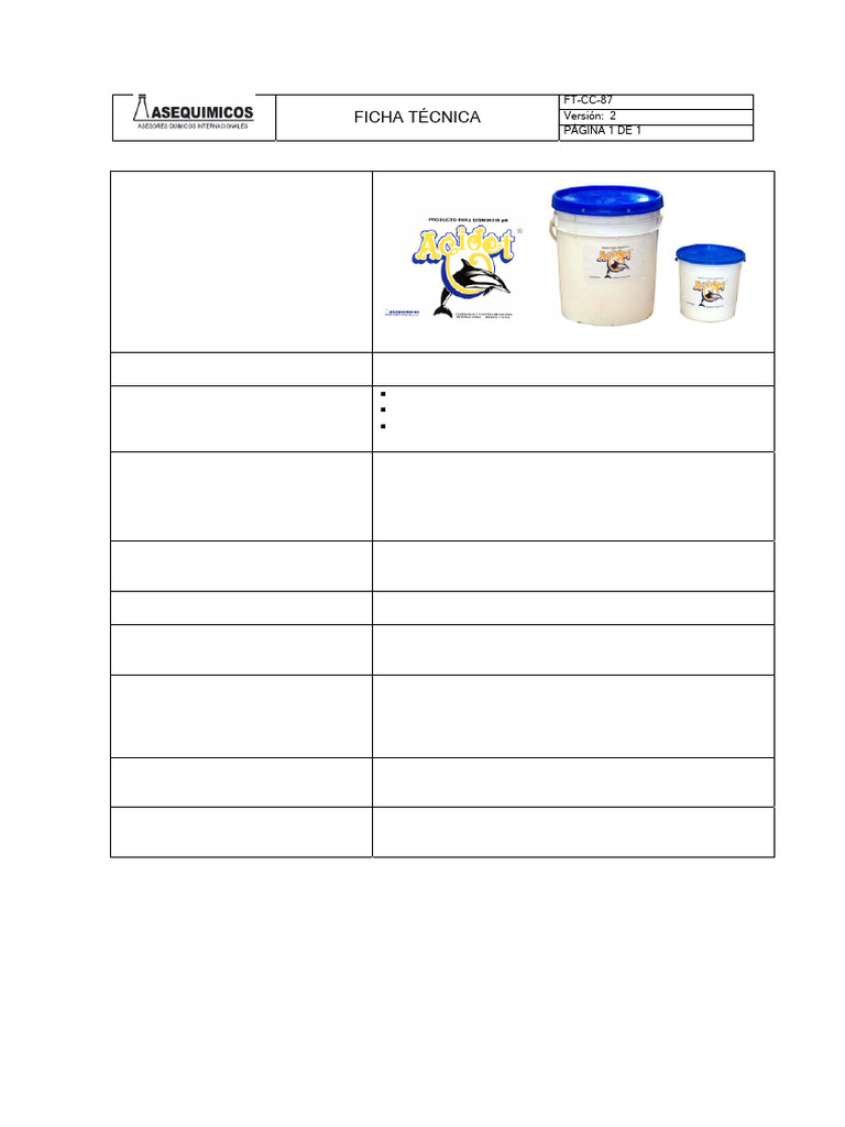 Acidet - Ficha Técnica | PDF