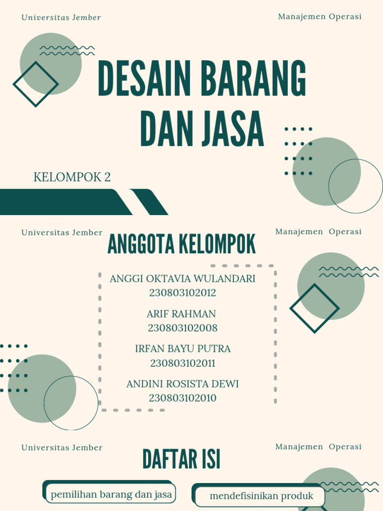 Saya Sedang Berbagi 'PPT Kel 2 Desain Barang&Jasa' Dengan Anda | PDF