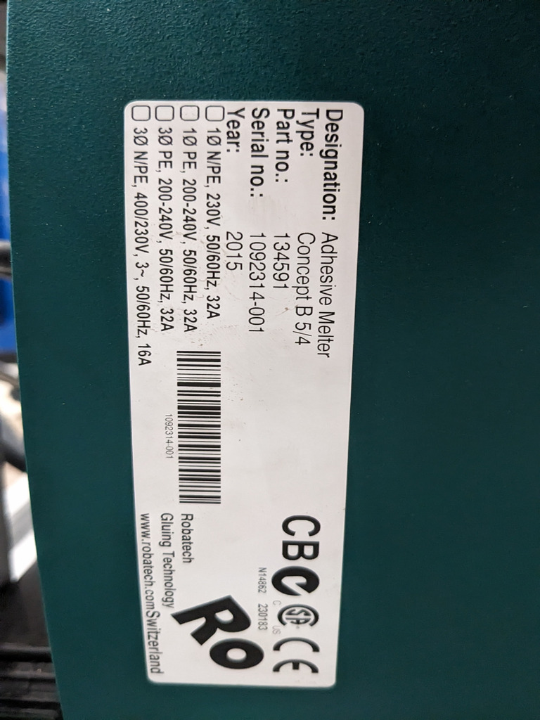 Robatech Concept B5 Typenschild | PDF