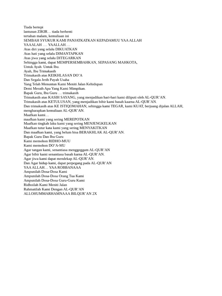 Bait Puisi TPQ | PDF