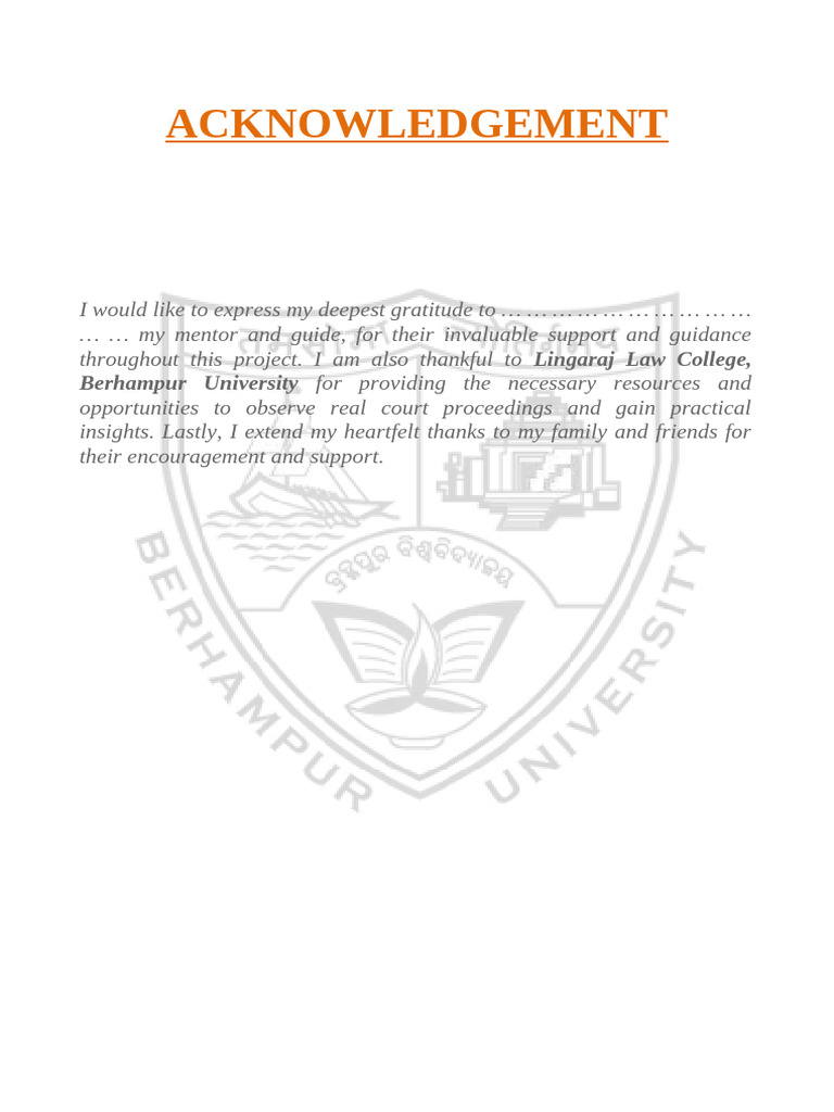 Acknowledgement | PDF