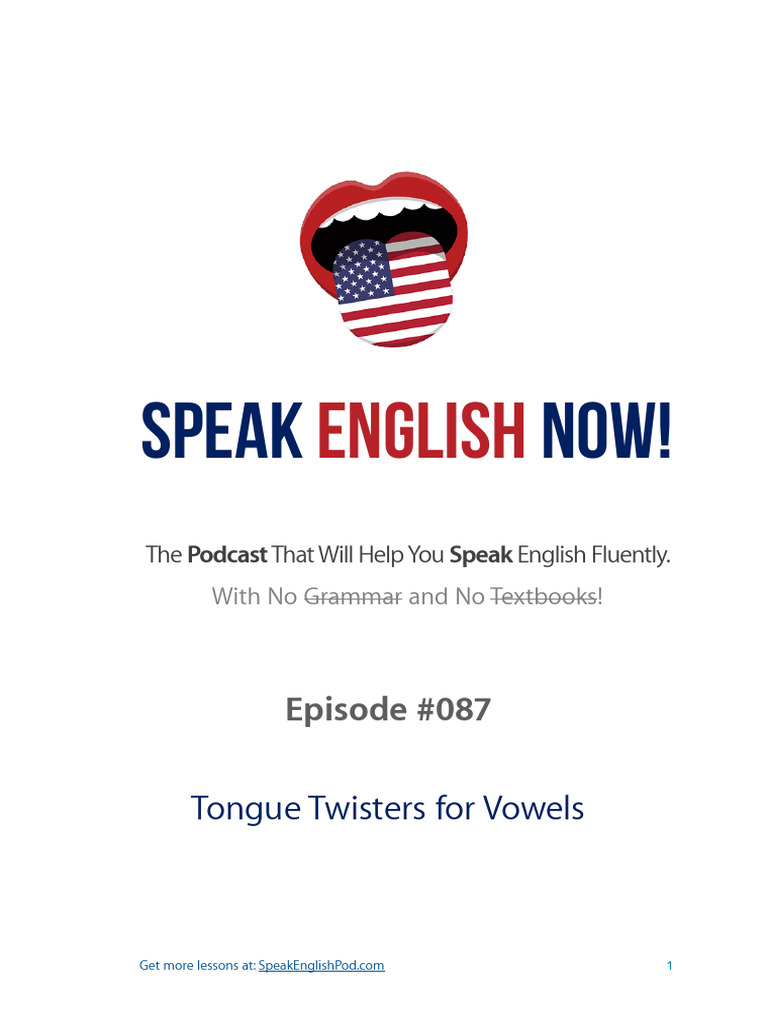 087 English Pronunciation Training With Tongue Twisters Vowels | PDF