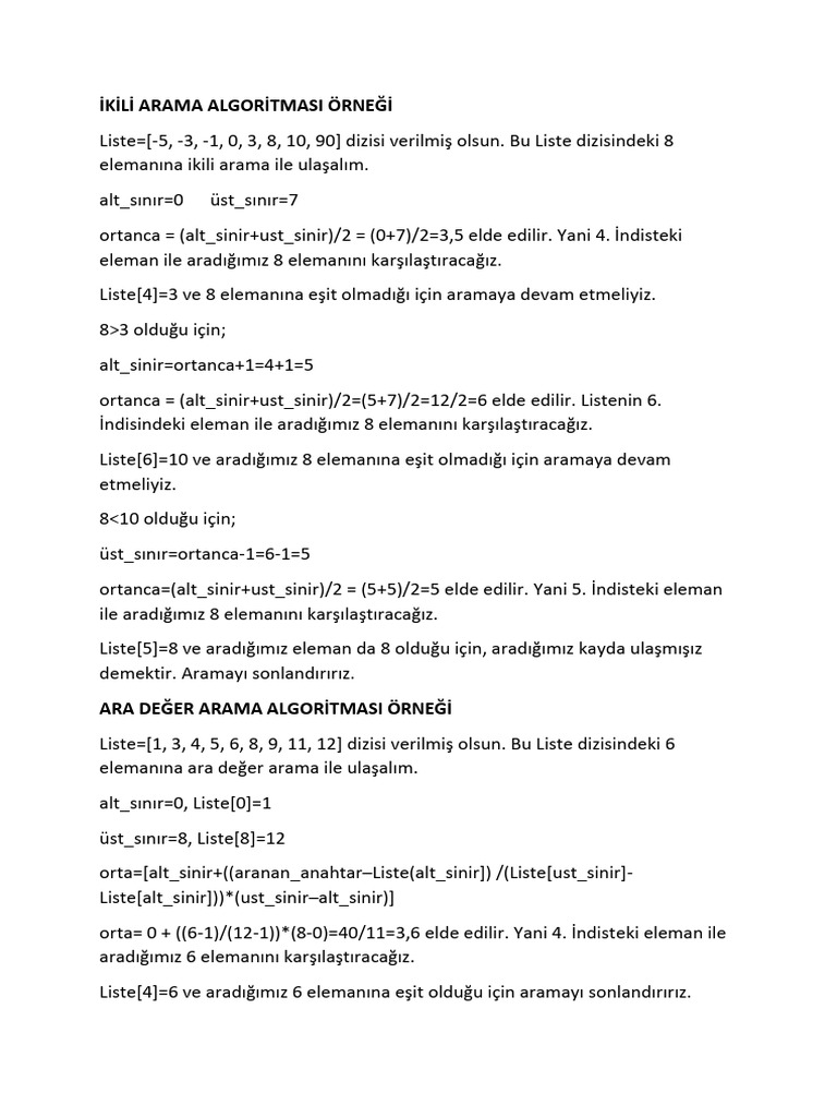 Ders2 - Ikili Arama Ve Ara Deger Arama Ornekleri | PDF