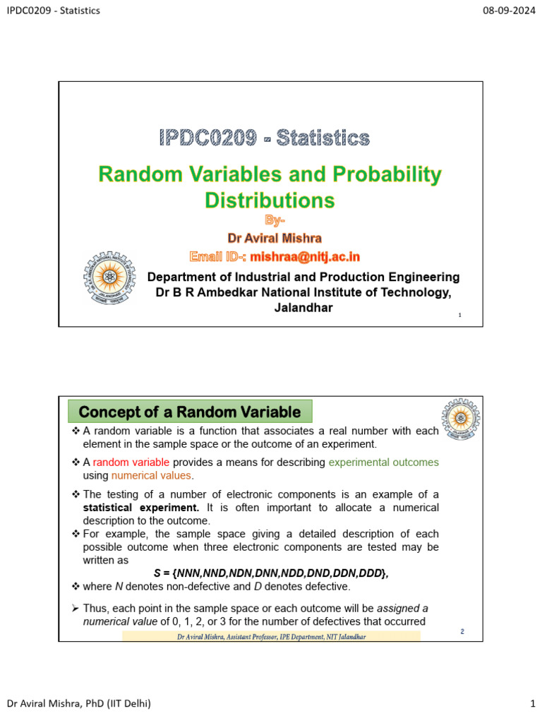 Random Variables &probability Distributions L5 | PDF