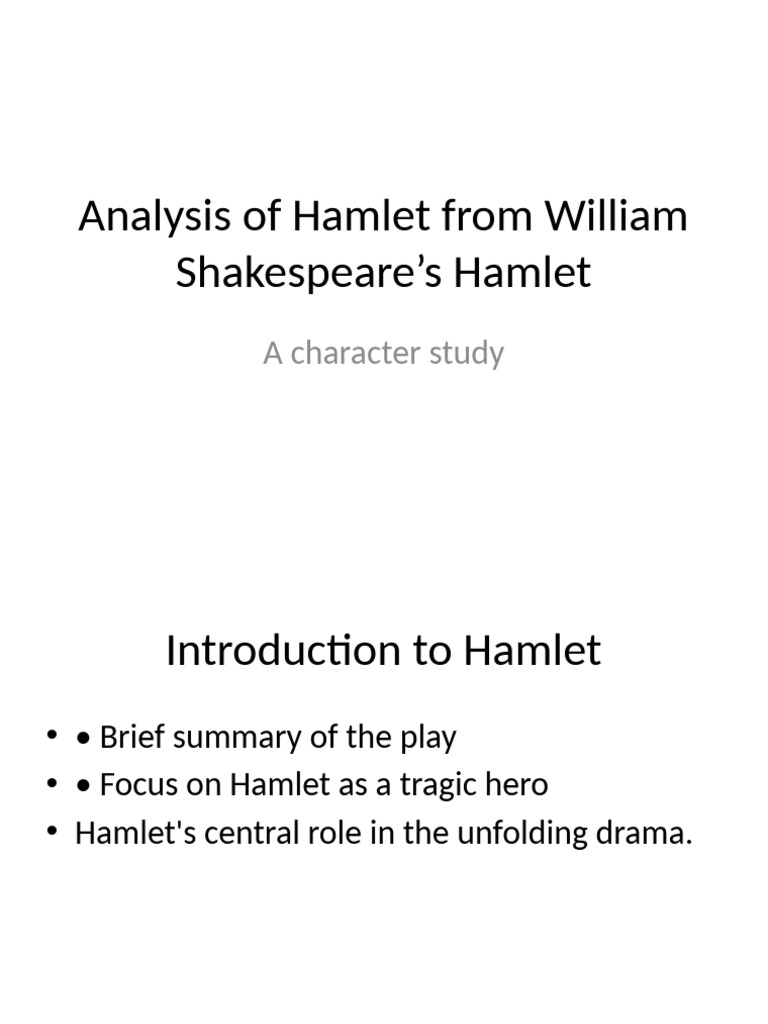 Hamlet Character Analysis | PDF