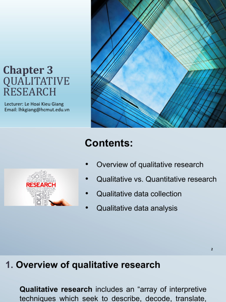 Chapter 3 - Qualitative Research | PDF | Qualitative Research | Career ...