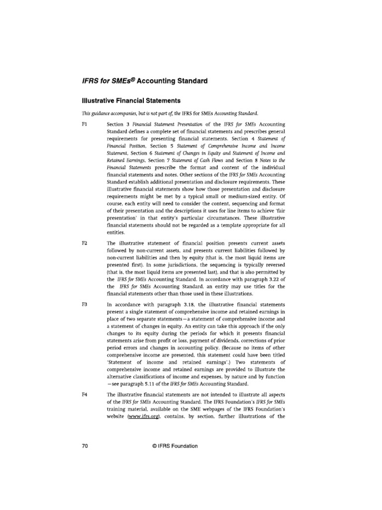 IFRS for SME Illustrative FS | PDF