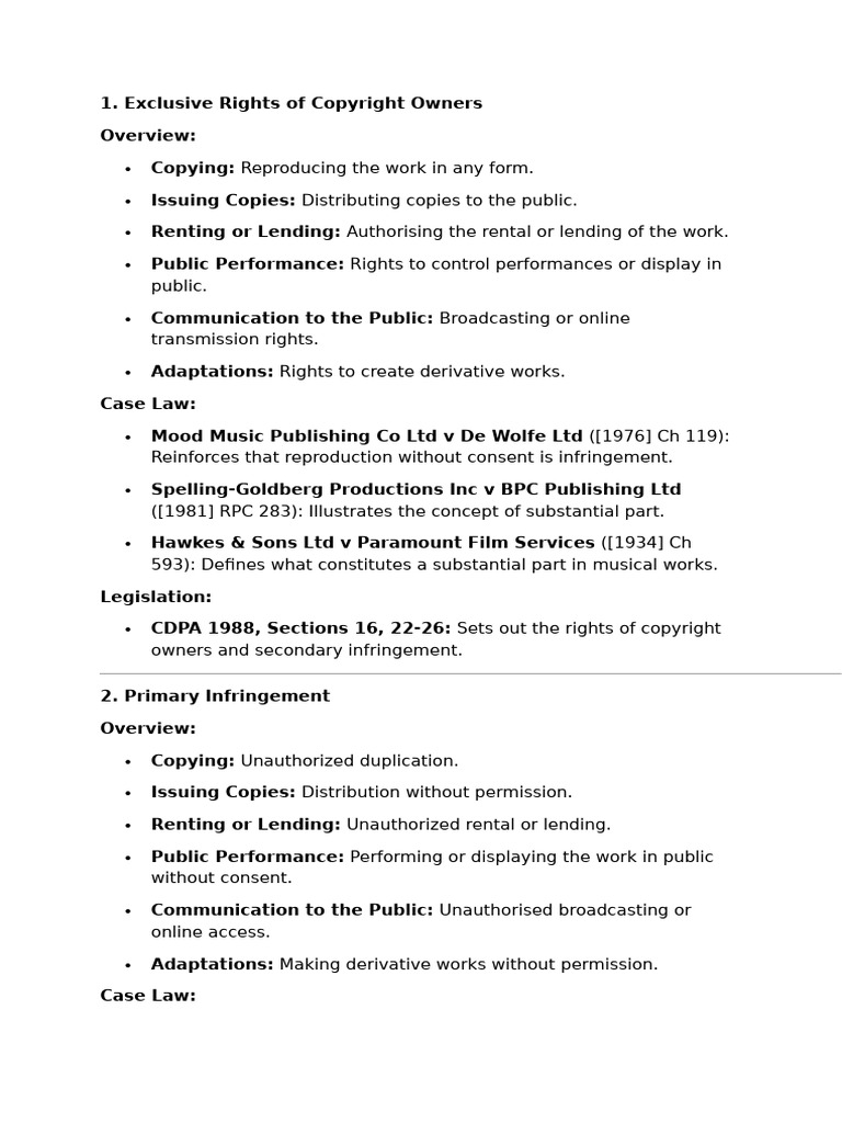 Copyright Infringement and Its Legal Consequences - Lesson 8 | PDF