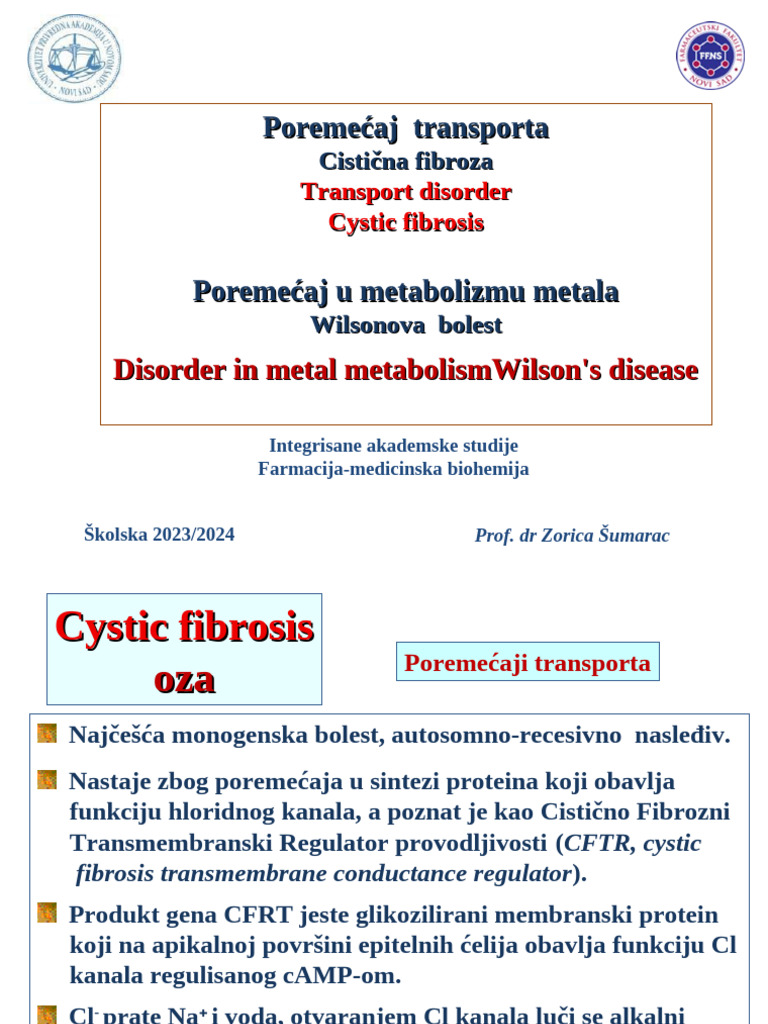 Cisticna Fibroza Wilsonova Bolest ENGL | PDF