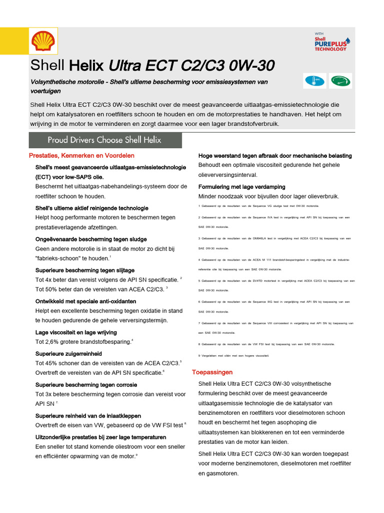 Helix Ultra ECT C2C3 0w-30 - TDS - NL | PDF