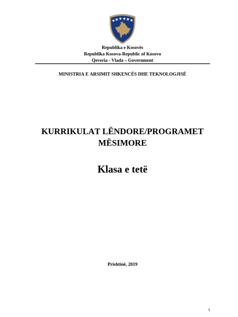 Klasa e Tete Gusht 2019 2 | PDF