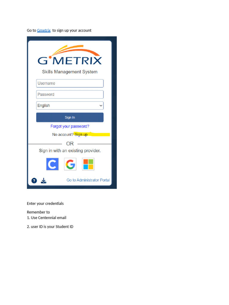How To Sign Up Gmetrix (INSTRUCTION) - 2024 | PDF