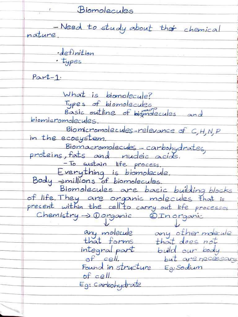 Biomolecules Notes | PDF