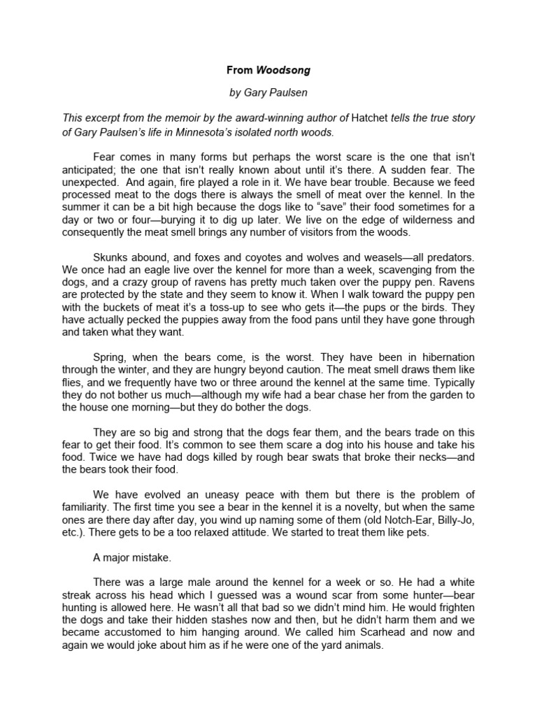 Woodsong Gary Paulsen | PDF