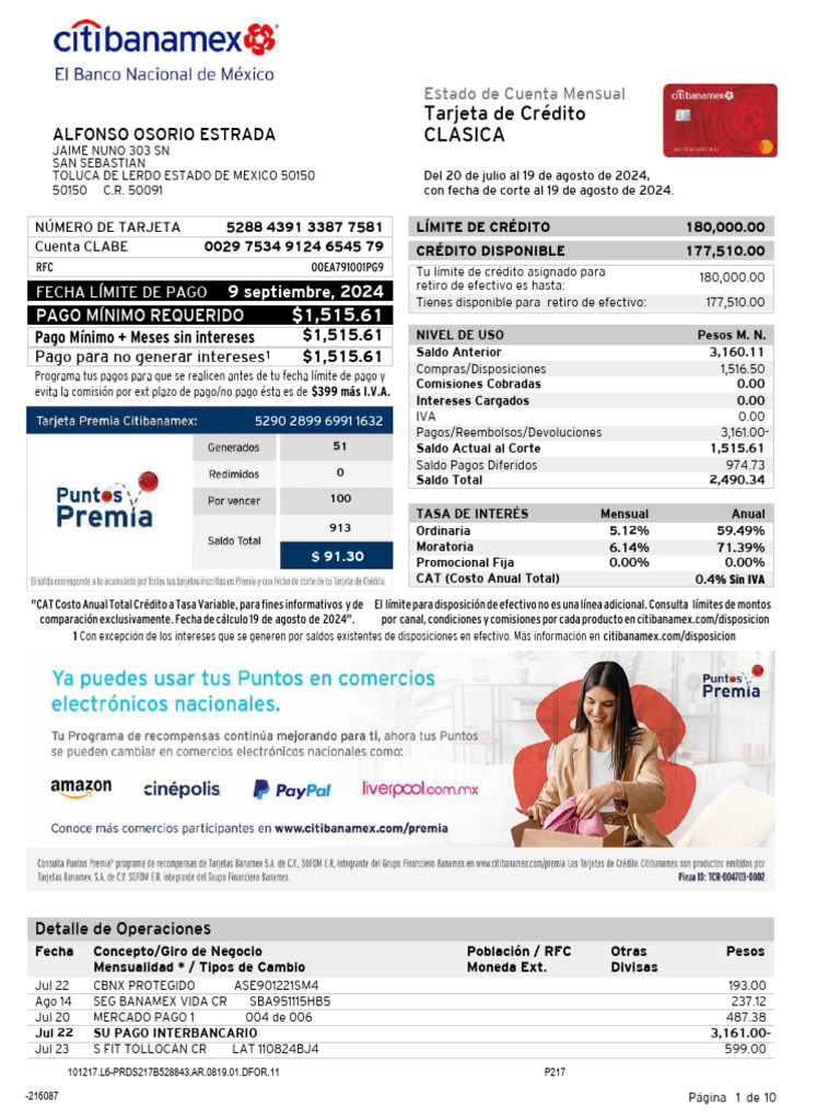 Estado de Cuenta | PDF