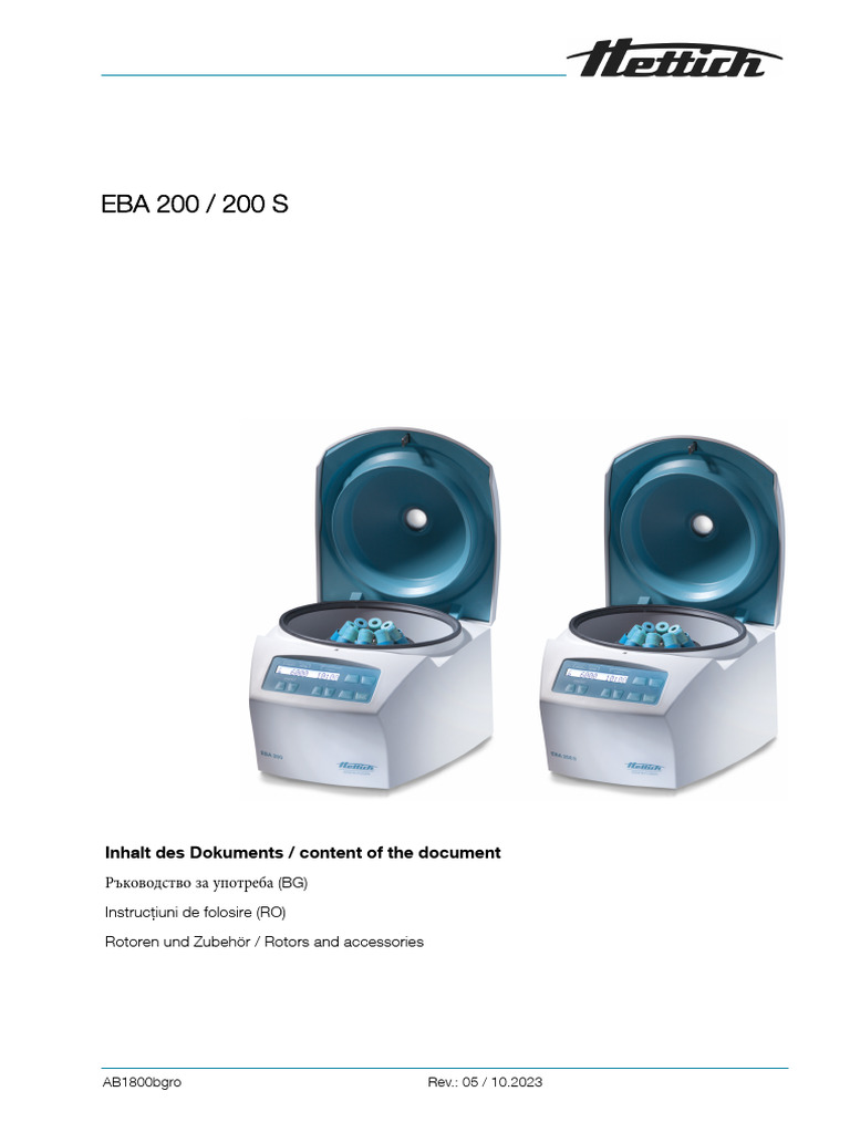Manual Centrifuga Eba | PDF