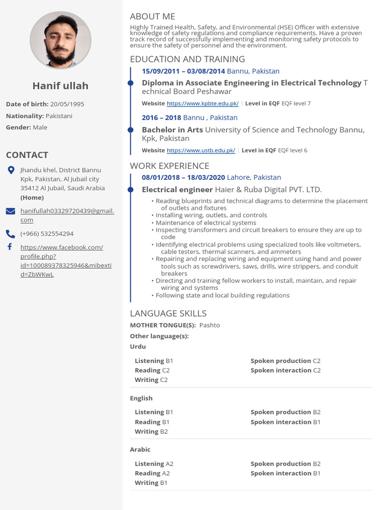 Hanif CV | PDF