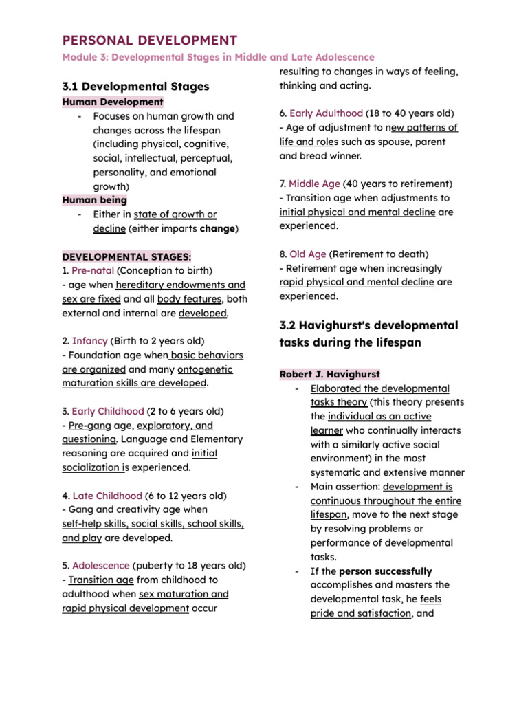 PERSONAL DEVELOPMENT_ MODULE 3 | PDF