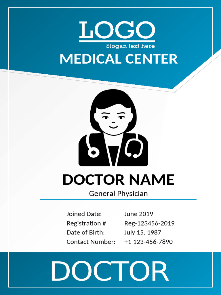 hospital-staff-id-card-template-cr100-size | PDF