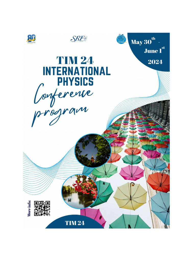 Timisoara Physics Conference 2024 Schedule | PDF | Physical Chemistry | Physics