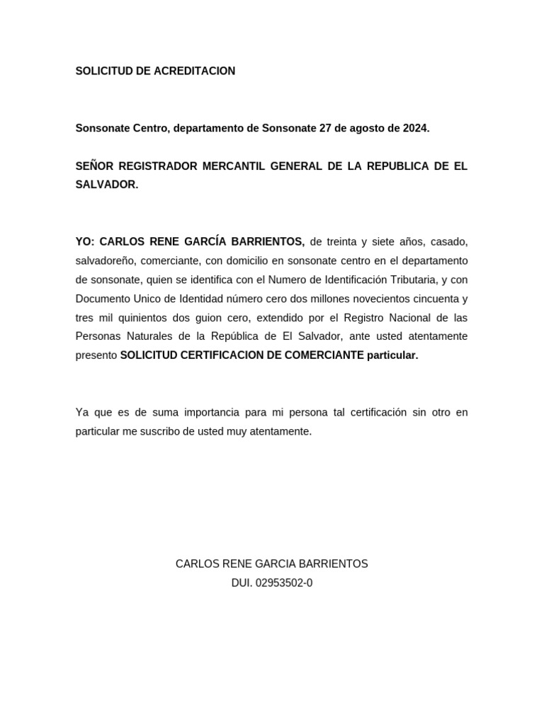 Solicitud de Acreditacion | PDF