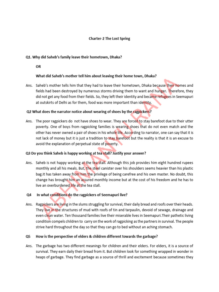 The Lost Spring Notes 23-24 | PDF