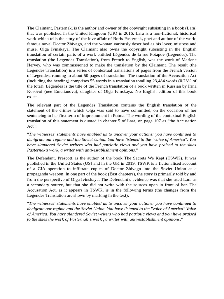 Pasternak Case Study | PDF | History