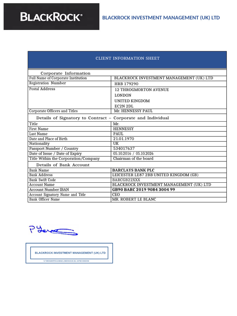 BLACKROCK INVESTMENT MANAGEMENT UK. | PDF