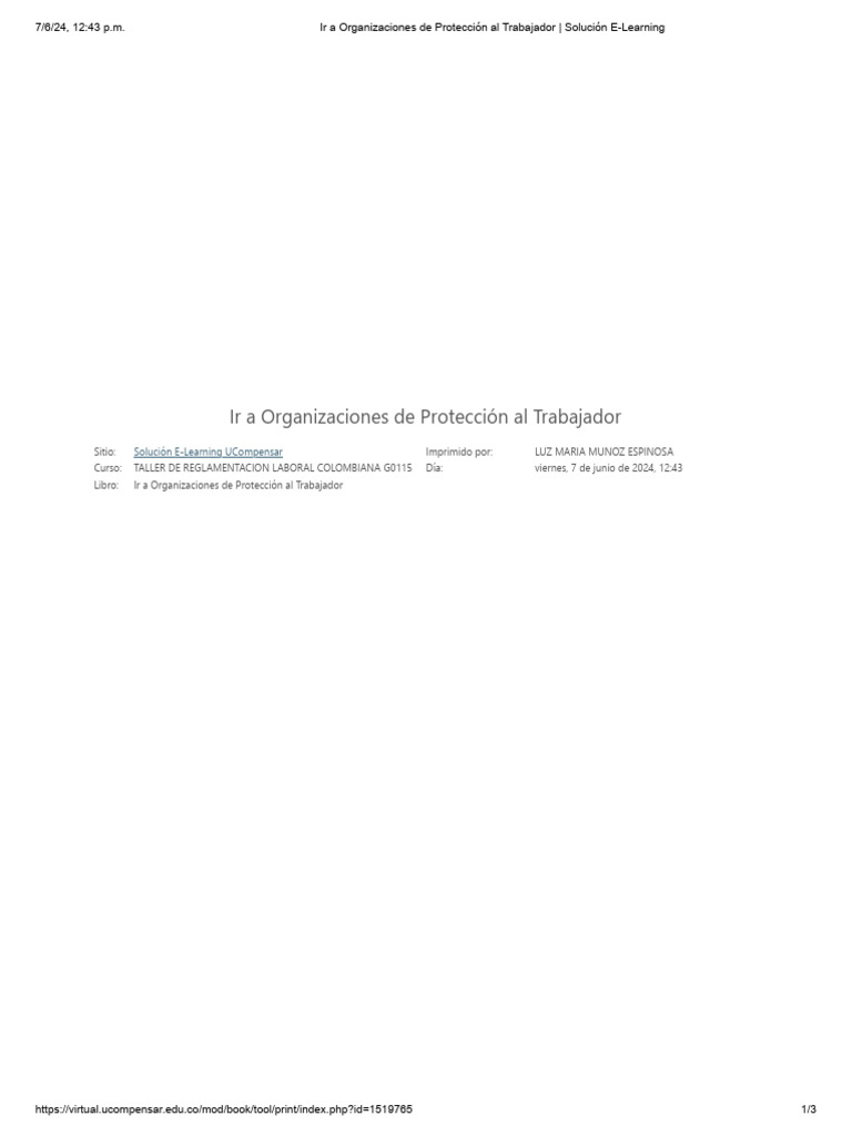 Ir a Organizaciones de Protección al Trabajador _ Solución E-Learning | PDF