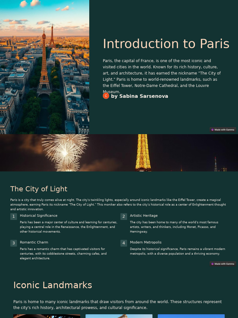 Introduction To Paris | PDF