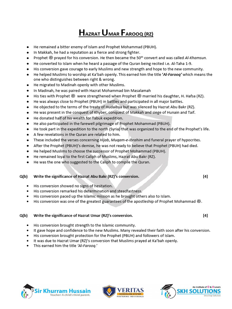 Hazrat Umar (RZ) | PDF