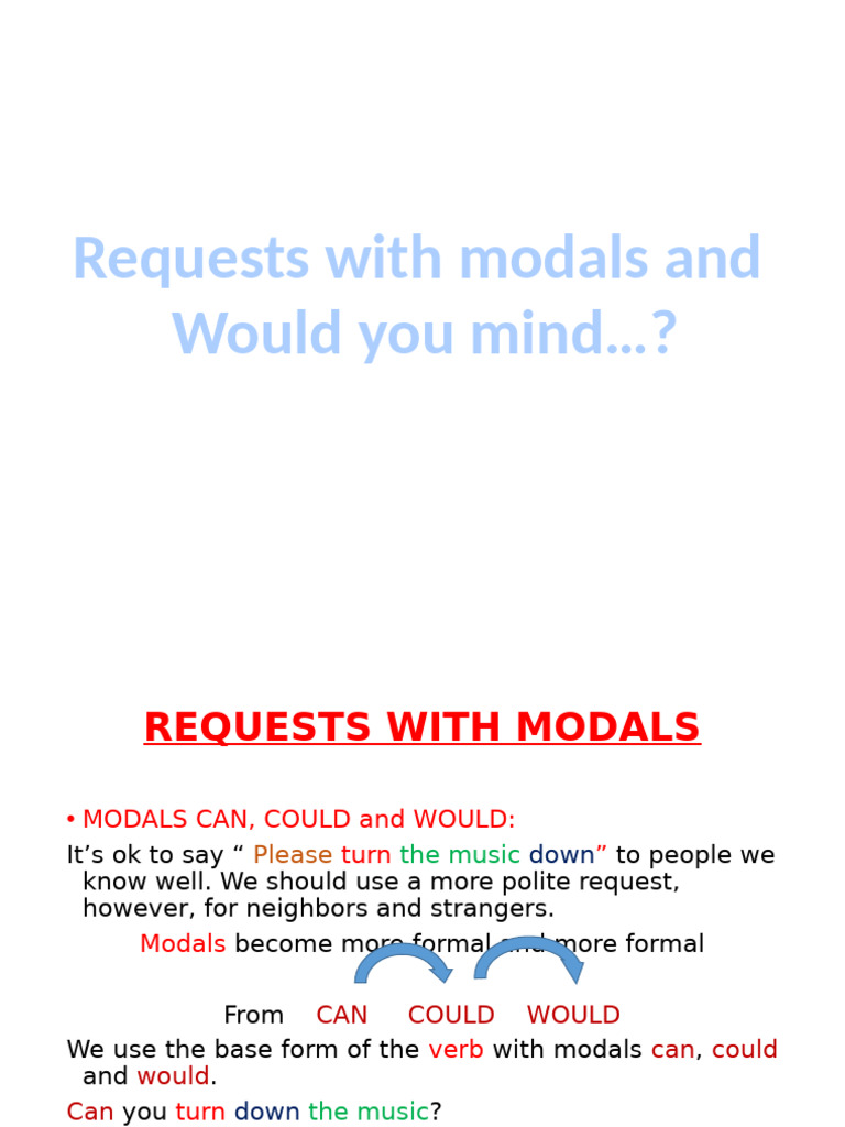 Request With Modals and Would You Mind | PDF