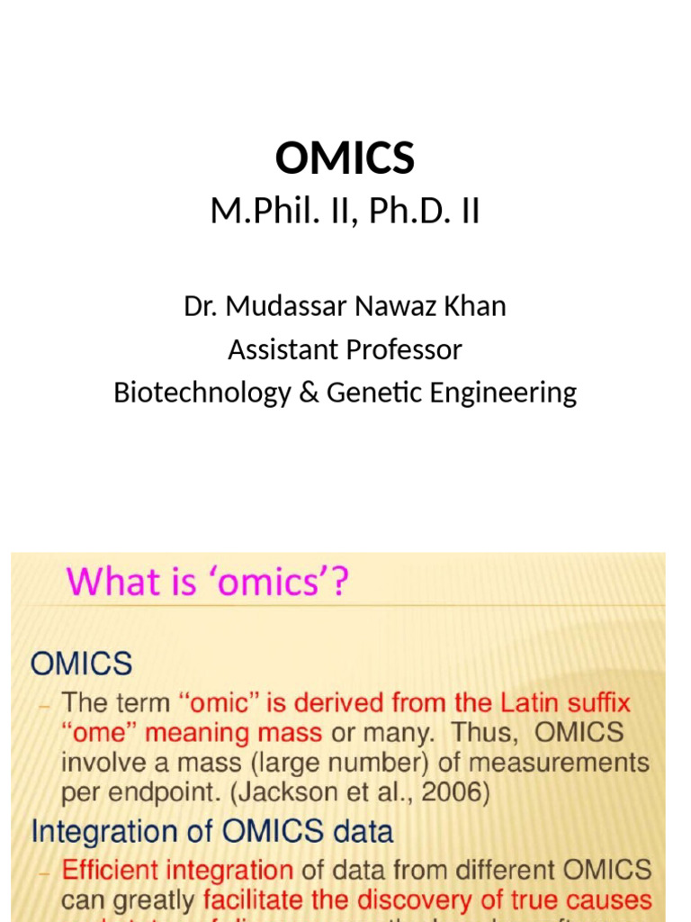 OMICS Lec 1 | PDF