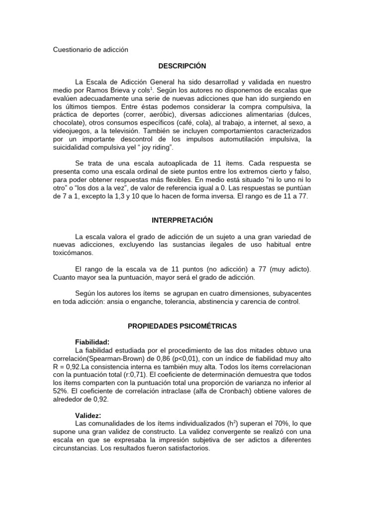Instrucciones de Adiccion | PDF
