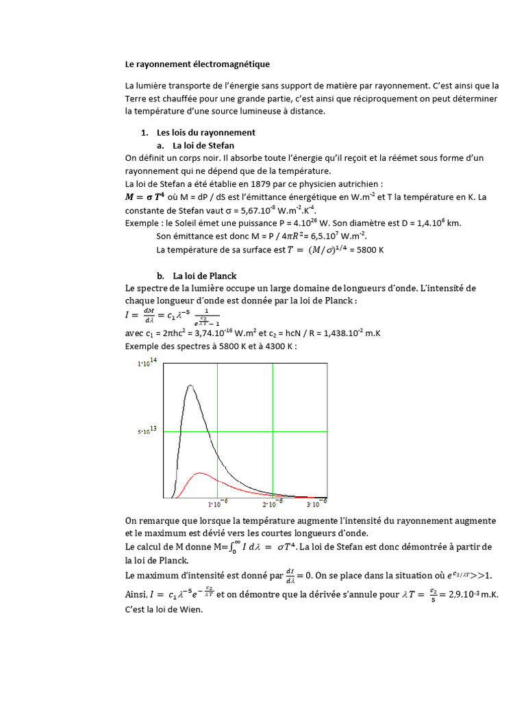Le Rayonnement Électromagnétique | PDF
