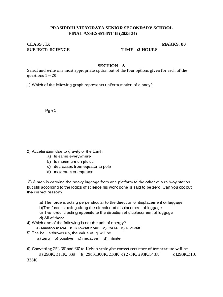 9th Science Final | PDF