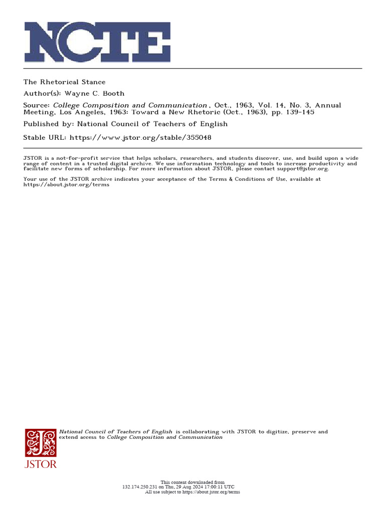 The Rhetoric Stance | PDF