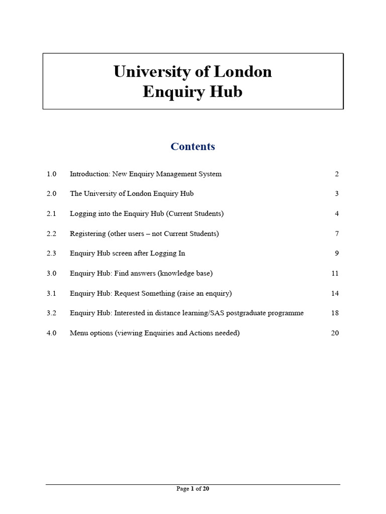 Student Guide To UoL Enquiry Hub (v3) | PDF | Computer File | Password