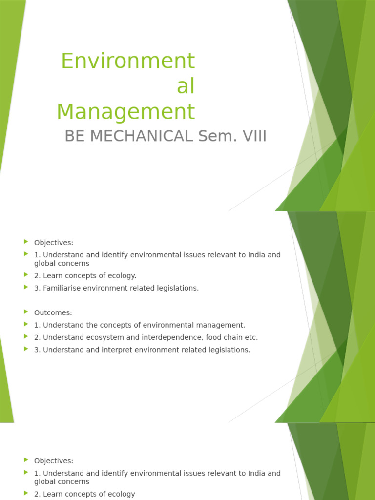 Environmental Management - Module 1 | PDF